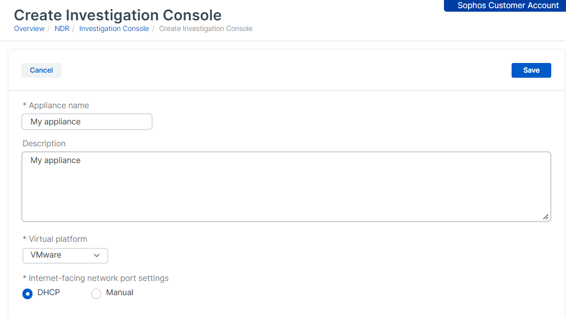 Investigation Console - Sophos Central Admin