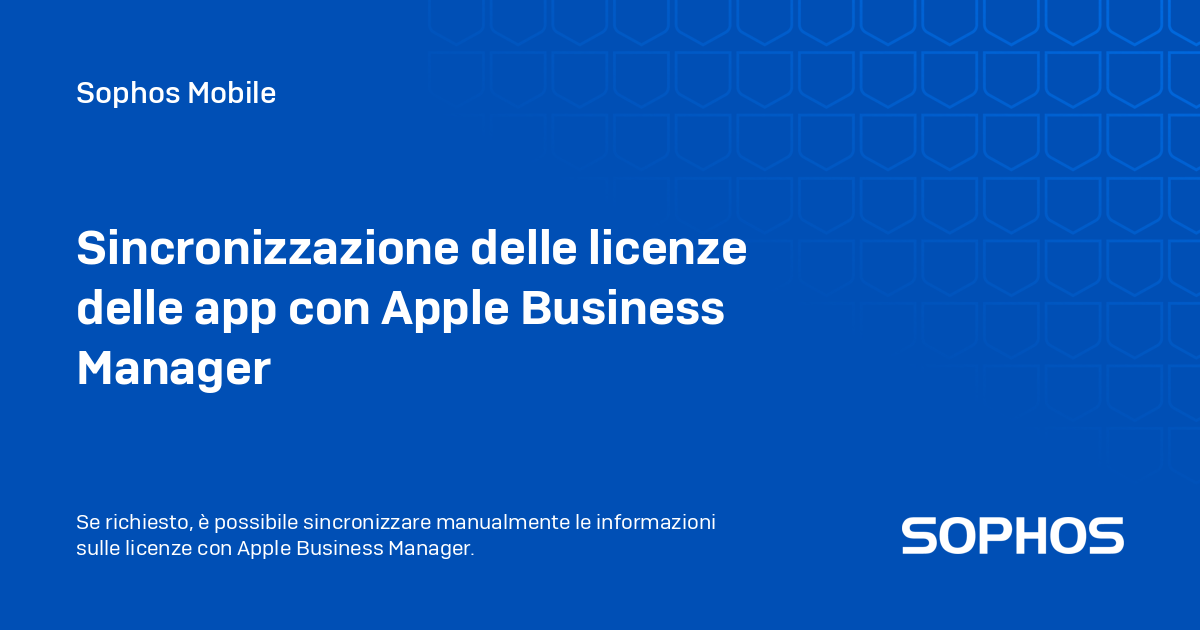 Sincronizzazione delle licenze delle app con Apple Business Manager ...