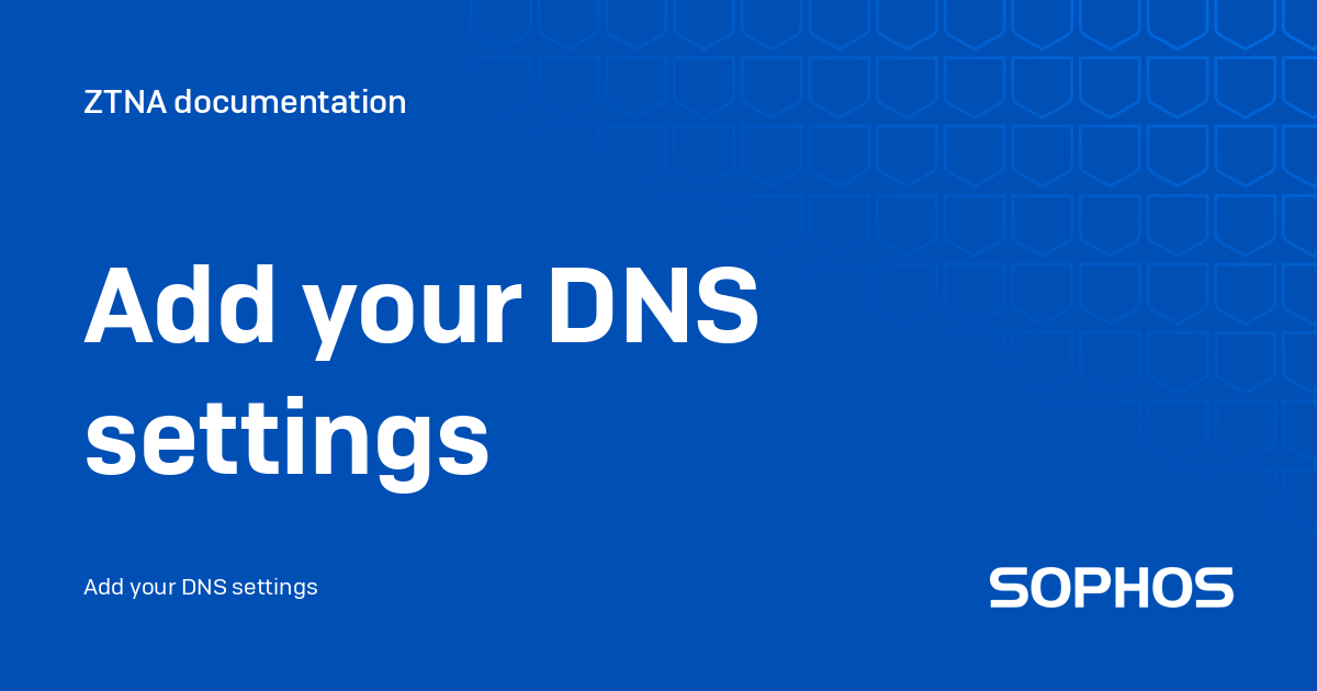Add your DNS settings - ZTNA documentation