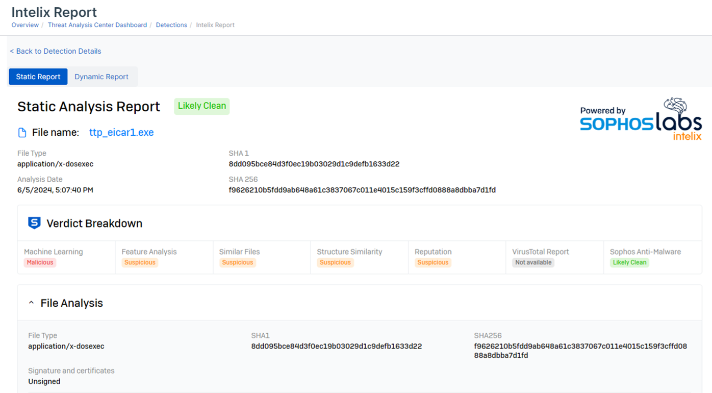 Intelix reports - Sophos Central Admin