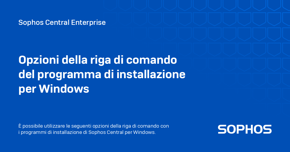 Opzioni della riga di comando del programma di installazione per ...