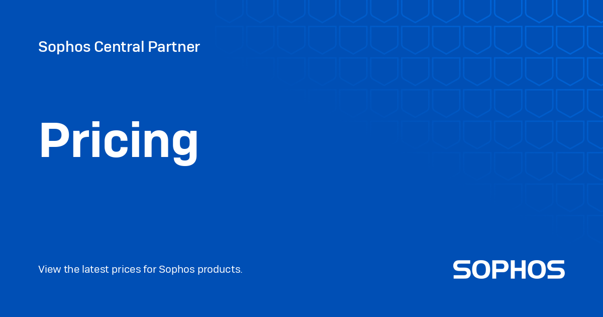 Pricing - Sophos Central Partner
