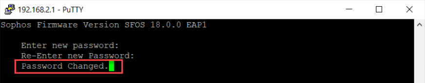 Reset your admin password using the CLI - Sophos Firewall