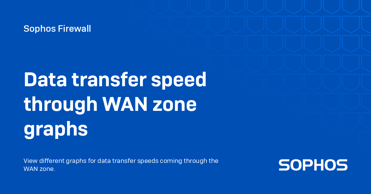 Data transfer speed through WAN zone graphs - Sophos Firewall