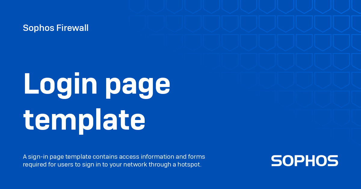 Login page template - Sophos Firewall