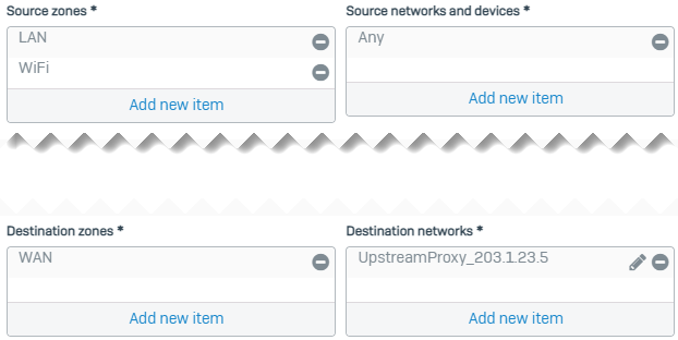Send web requests through an upstream proxy in WAN - Sophos Firewall