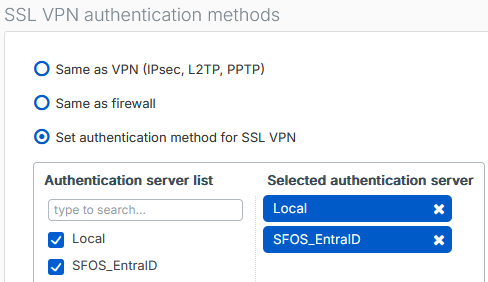 Configure remote access SSL VPN as a full tunnel - Sophos Firewall