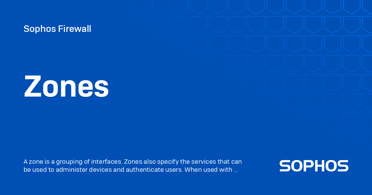 Zones - Sophos Firewall