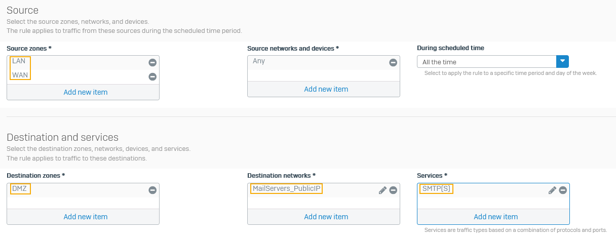 Configure a port forwarding rule - Sophos Firewall