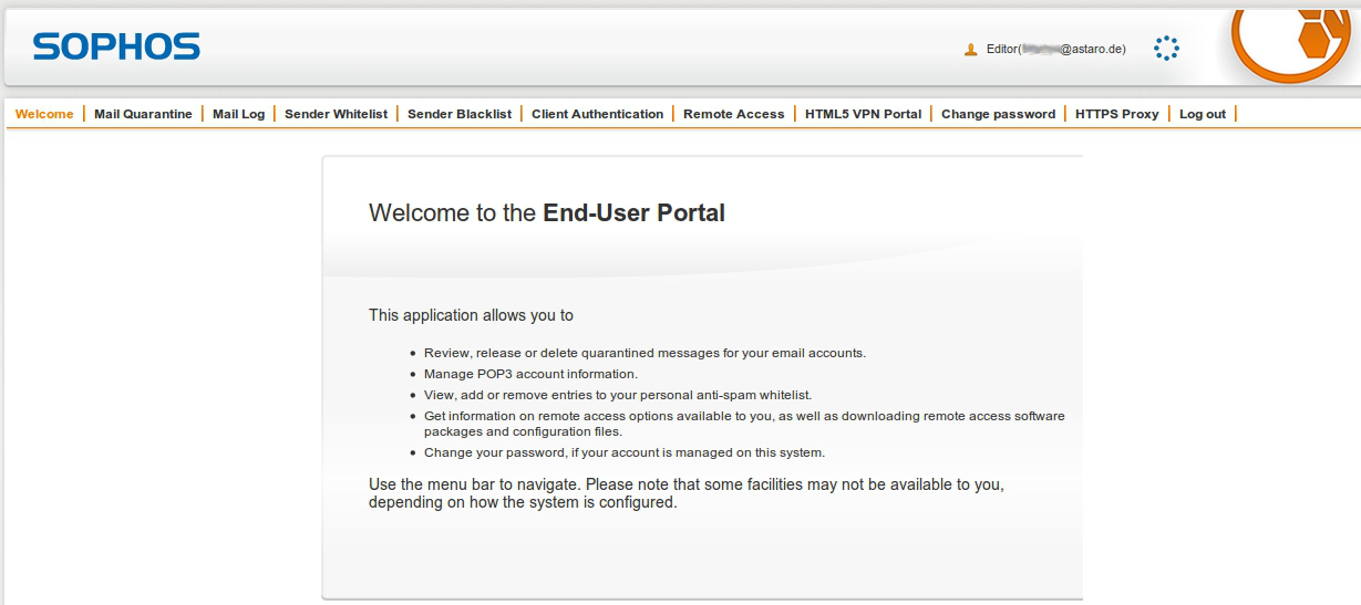 Management > User Portal