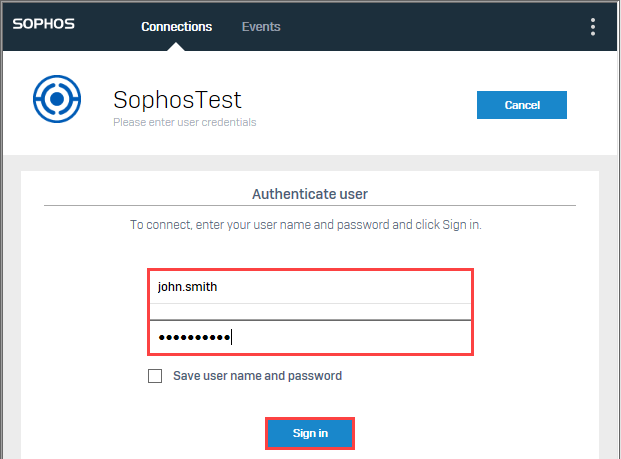 Install and configure Sophos Connect